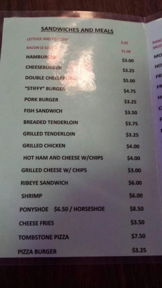 Menu at Shamrock Pub, Dalton City