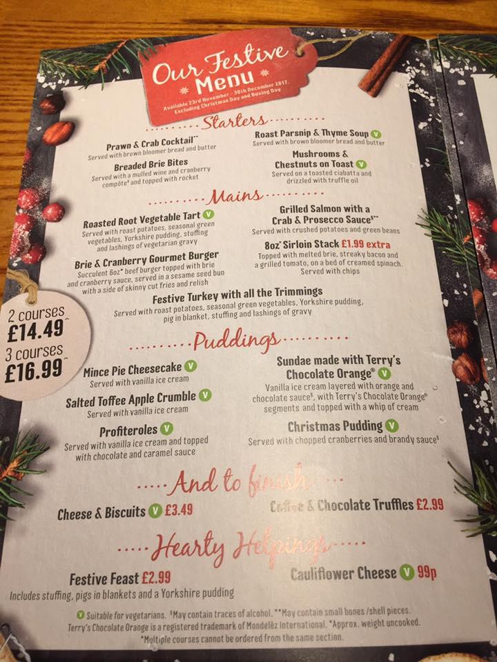 Menu at The Water Bridge Table Table restaurant, Uttoxeter