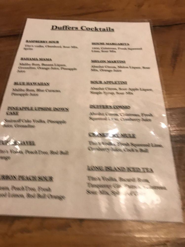 Menu at Duffer's Restaurant And Pub, Fredericktown