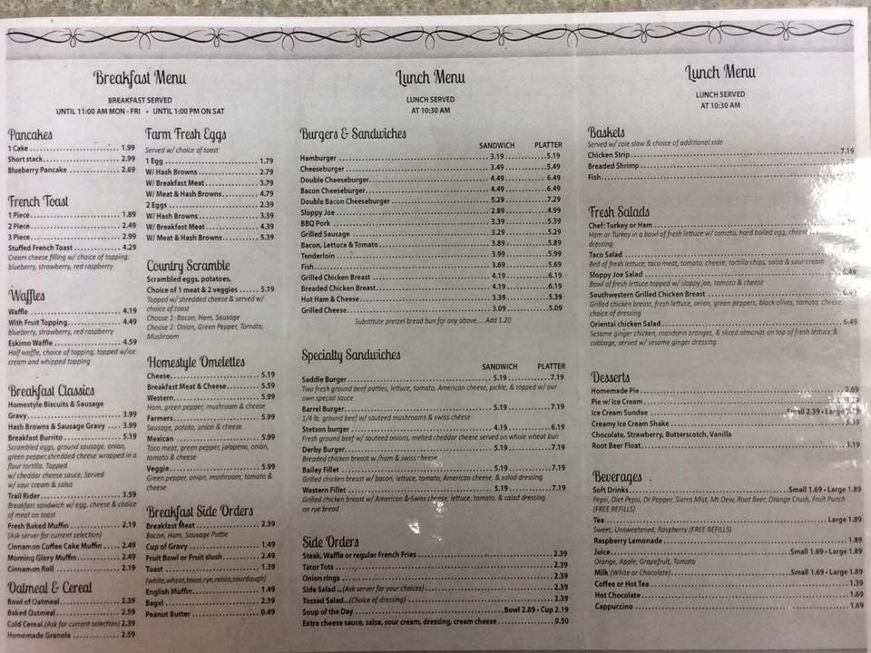 Menu at Country Corral Restaurant, Shipshewana