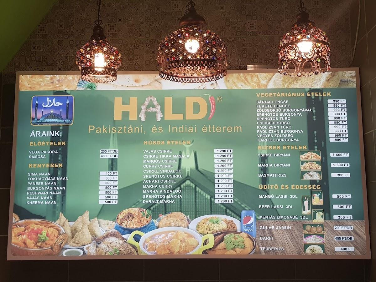 Menu at Haldi Étterem (Halal) 2010 ہلدی ریسٹورنٹ restaurant, Budapest