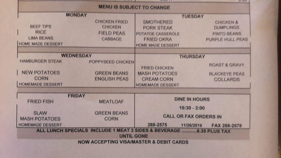Menu at Stockyard Grill restaurant, Montgomery