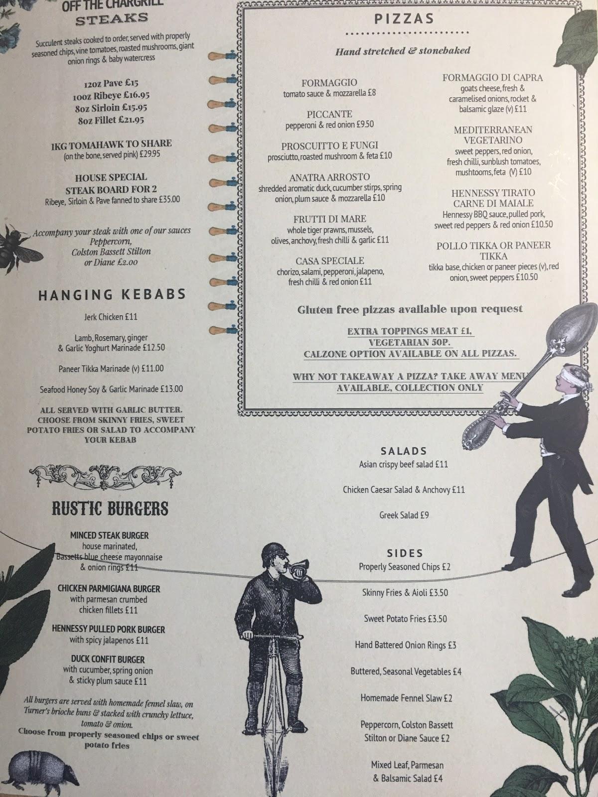 Menu at The Unicorns Head pub & bar, Langar