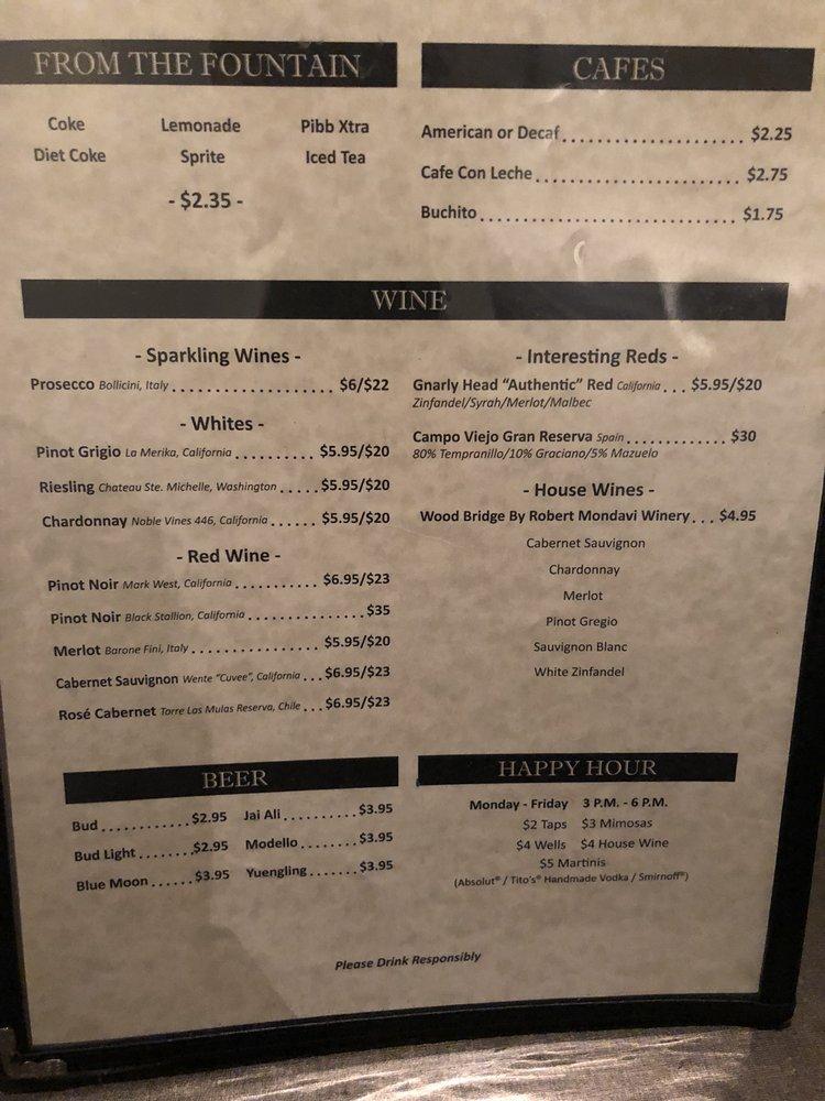 Menu at Ybor Grille pub & bar, Ruskin, 339 19th Ave NE