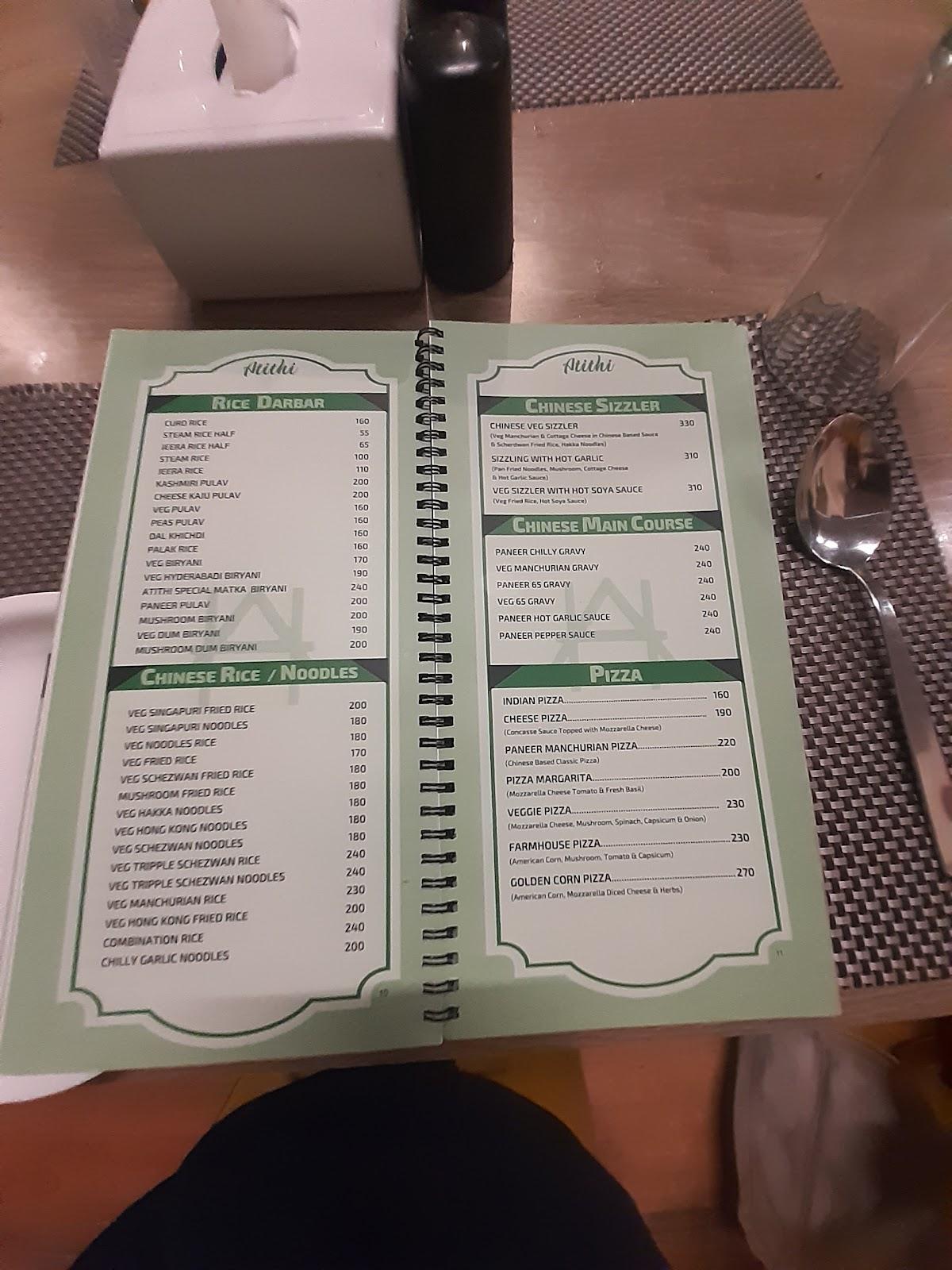 Menu at Atithi Pure Veg, Pimpri-Chinchwad, 28/4