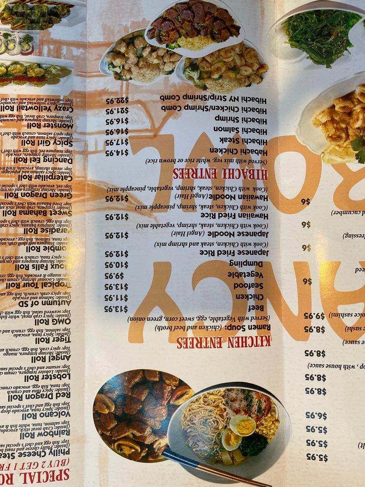 Menu at Fancy bowl restaurant, Sioux Falls