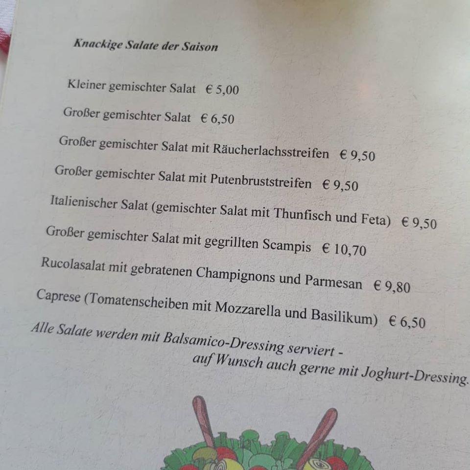 Speisekarte von CafePizzeriaBar Glashaus, Langen (Hessen)