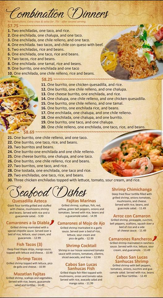 Menu at Mr. Garcia's Mexican Grill and Cantina restaurant, Shenandoah