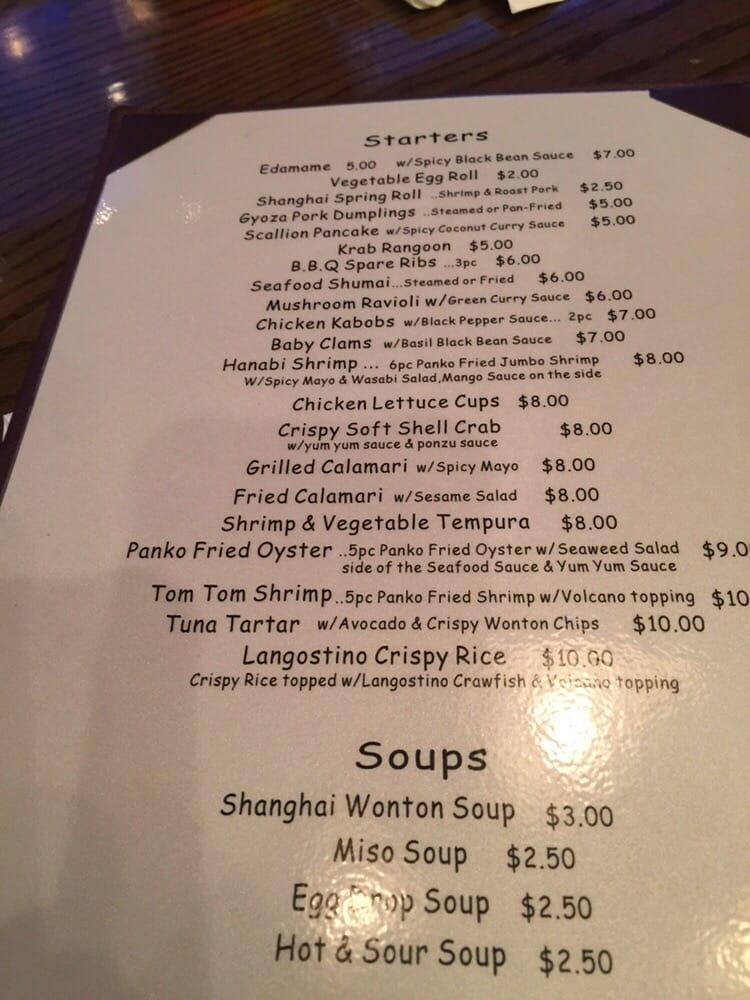 Menu at Azu Lucy Ho's restaurant, Tallahassee