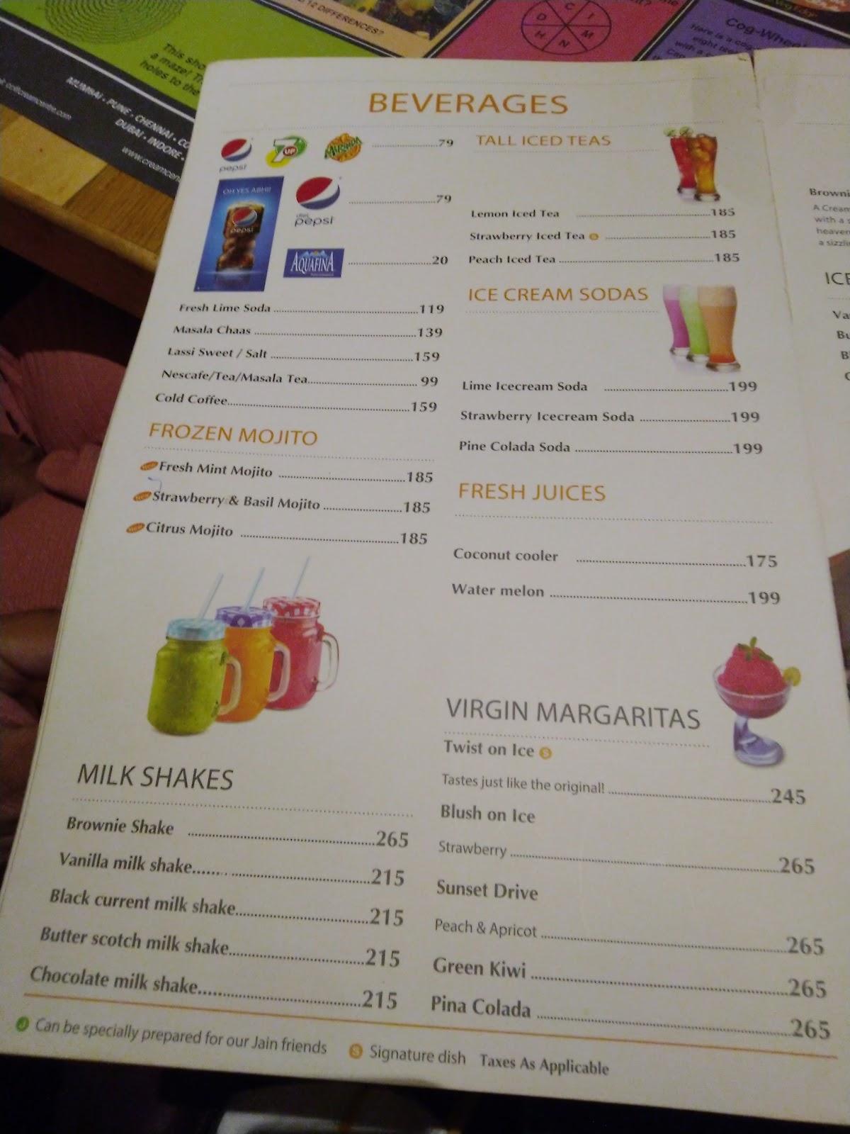 Menu at Cream Centre, Coimbatore