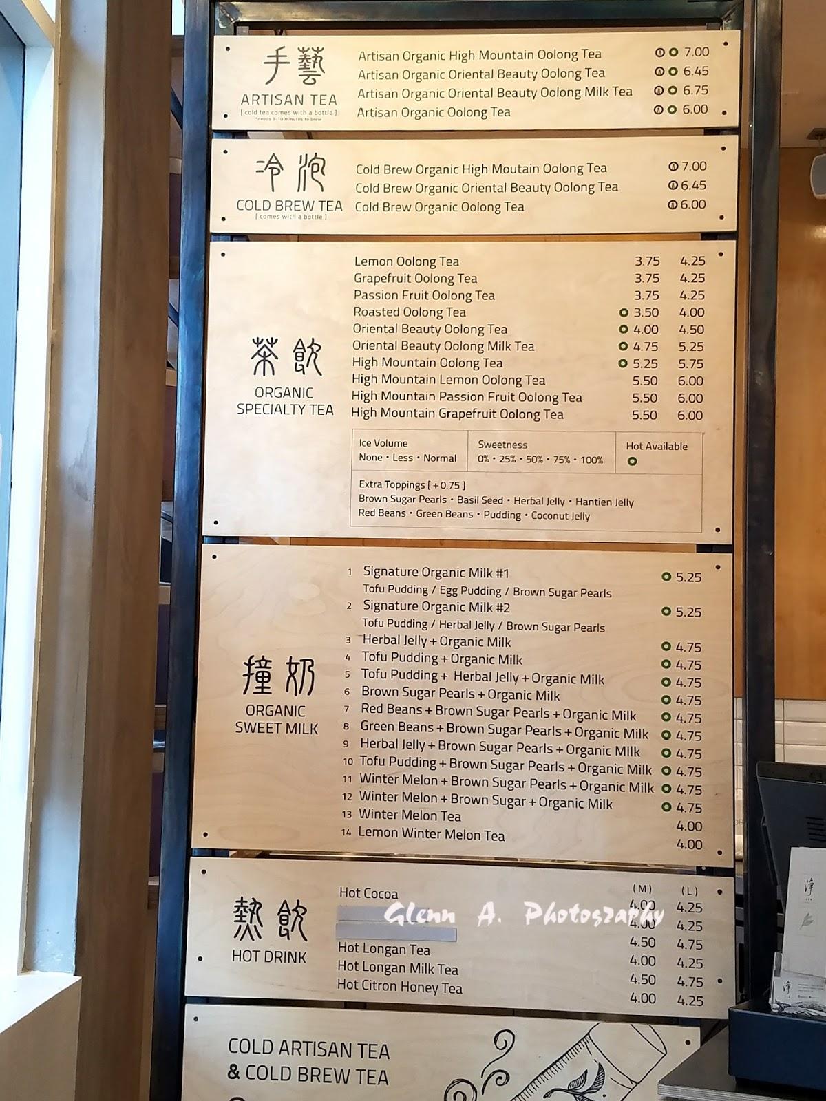 Menu at Jin Tea Shop restaurant, Pasadena