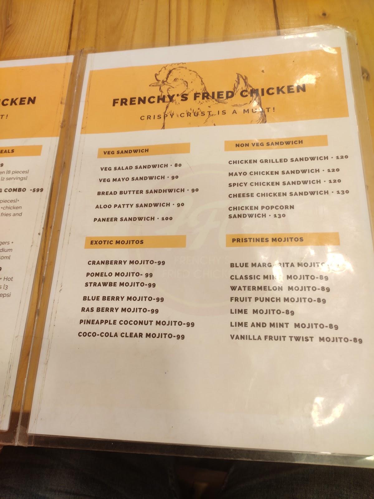 Menu at Frenchy's Fried Chicken, Visakhapatnam