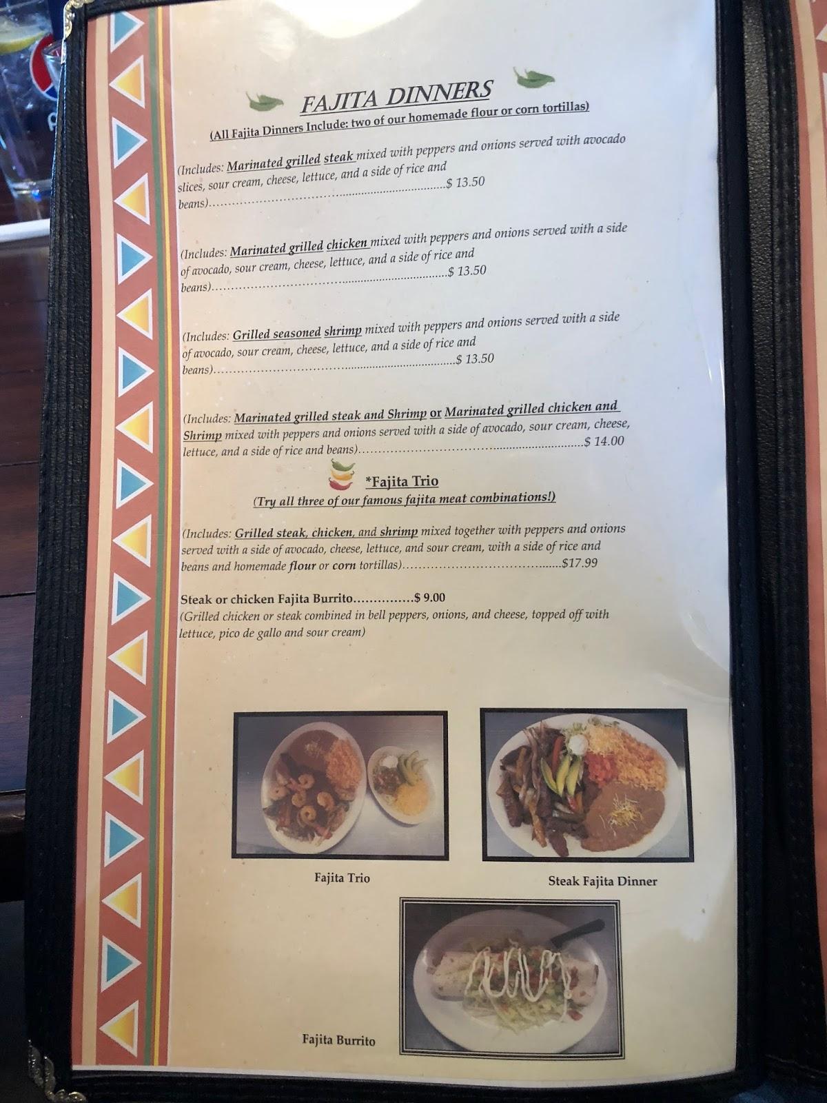 Menu at La Familia Prado restaurant, Torrington