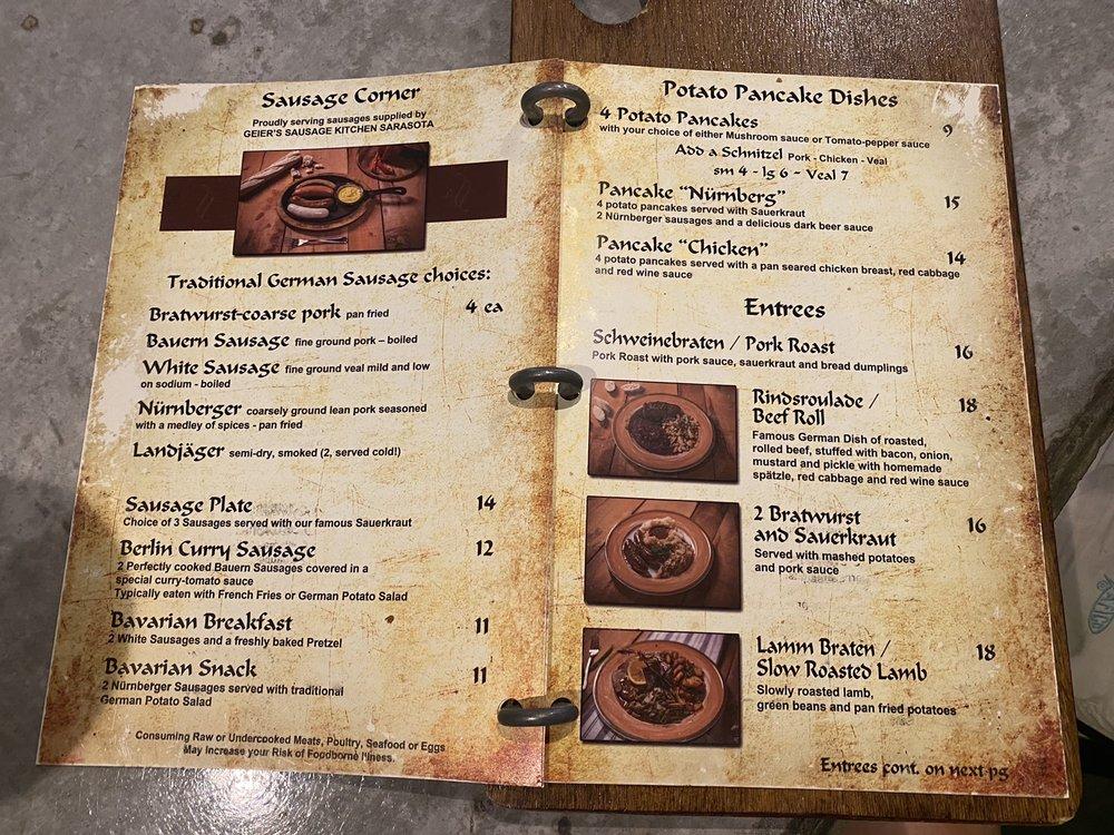 Castle Restaurant Menu