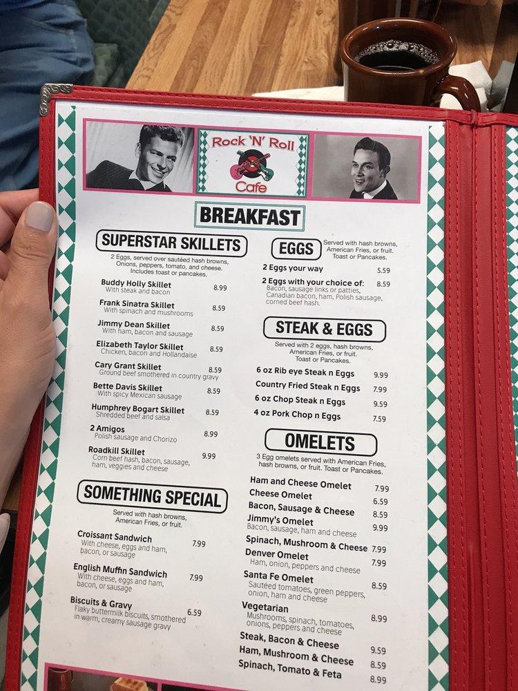 Menu at Rock N Roll Cafe, Stevens Point