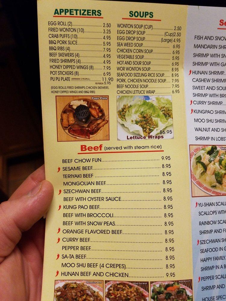 Menu at Big Heng restaurant, Peoria