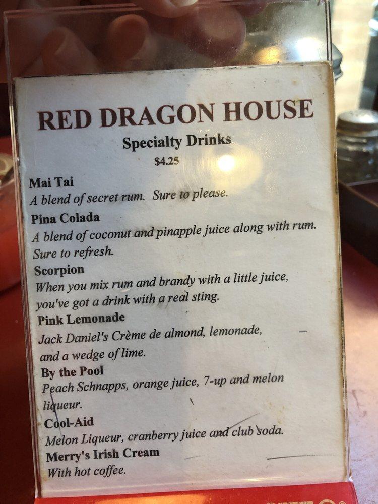 Menu at Red Dragon House restaurant, Kansas City