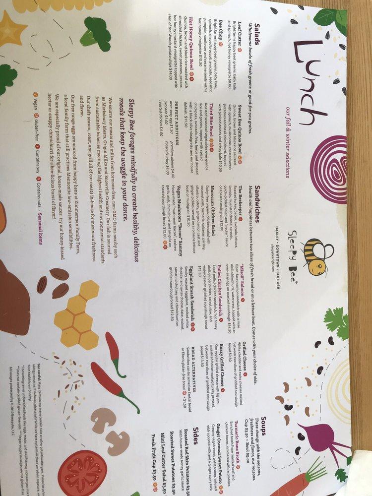 Menu at Sleepy Bee Cafe - Blue Ash, Blue Ash, Kenwood Rd