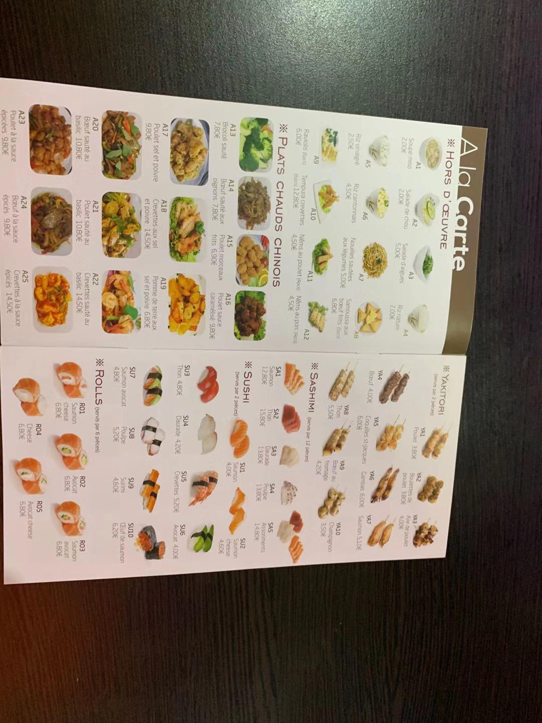 Menu at Sushi Show restaurant, Beynes