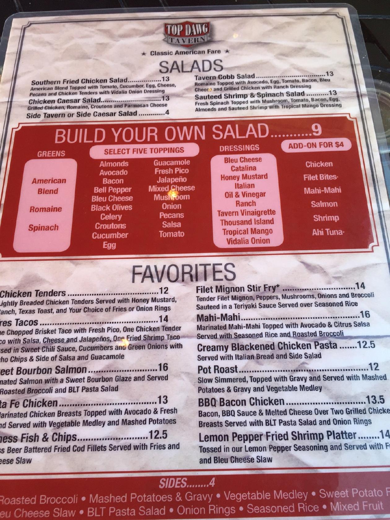 Menu at Top Dawg Tavern - Bethlehem, GA restaurant, Bethlehem