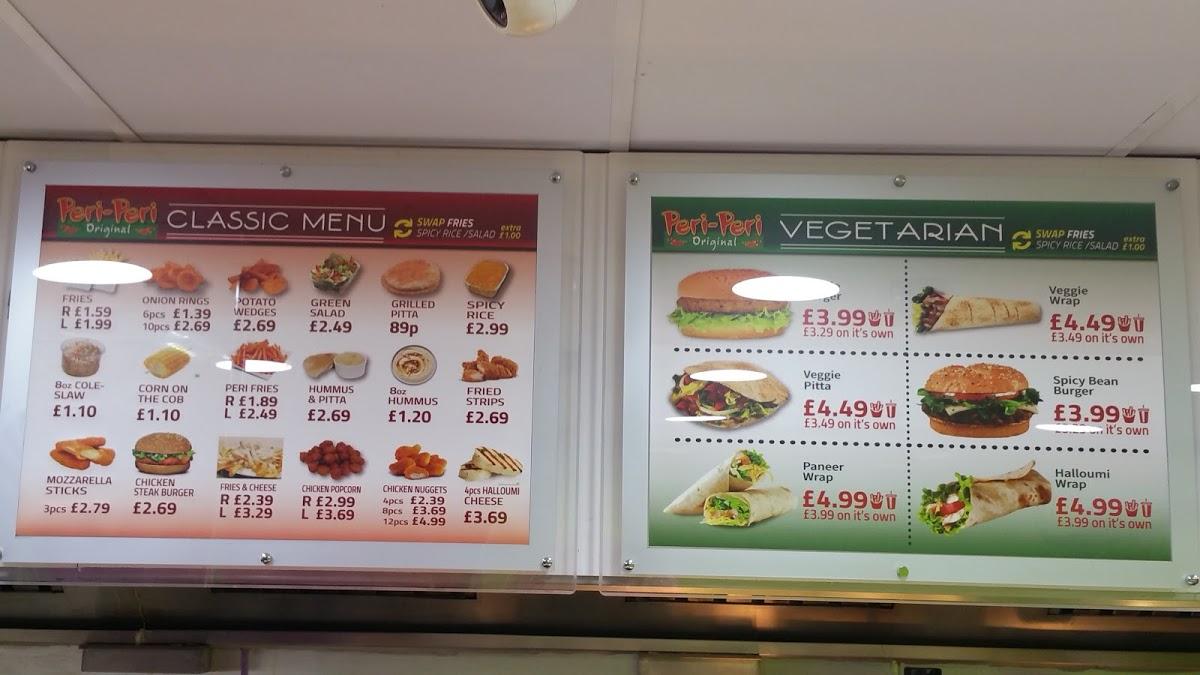 Menu at Peri-Peri Original restaurant, Hatfield