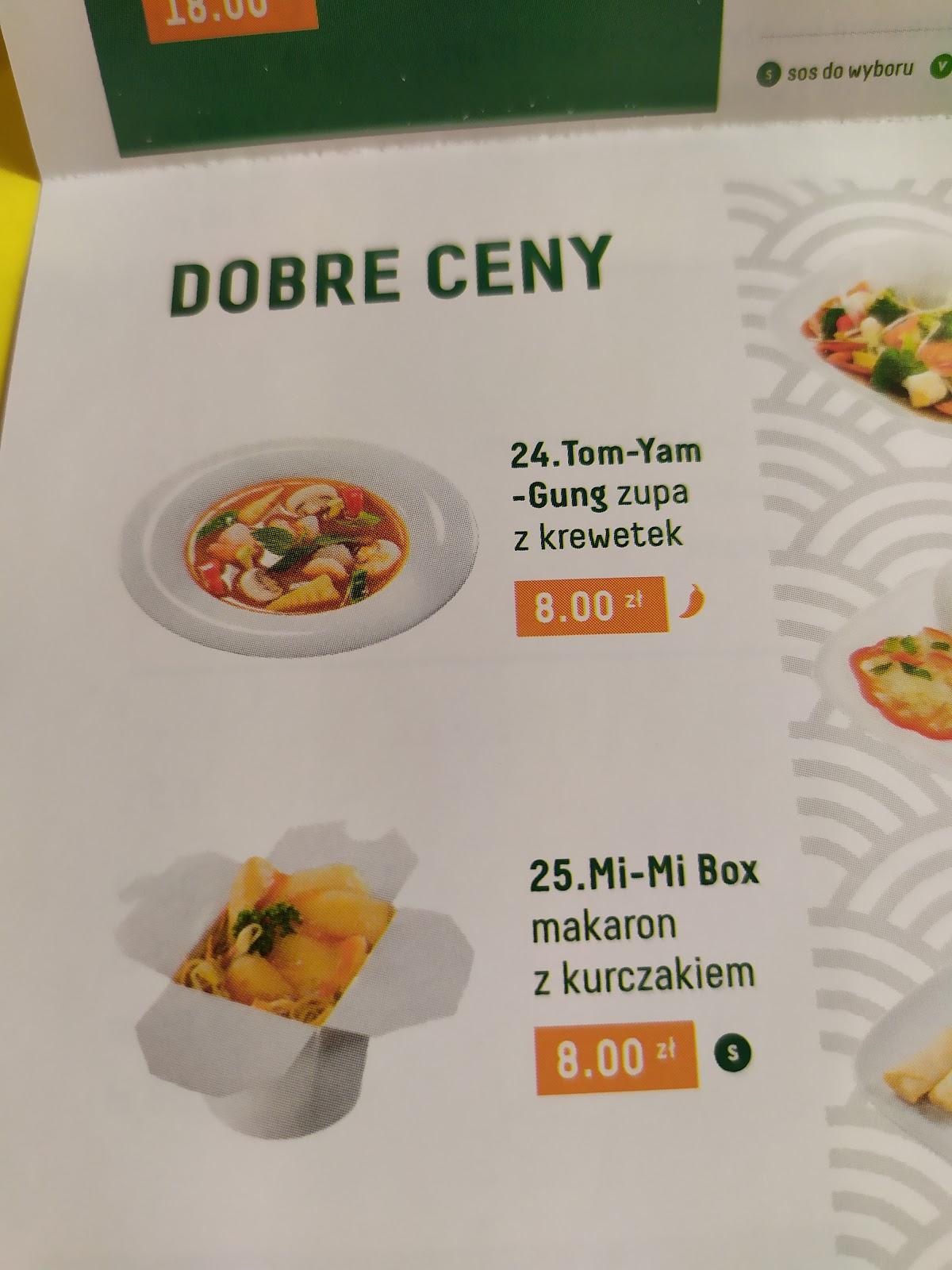 Menu at Silver Dragon restaurant, Leszno