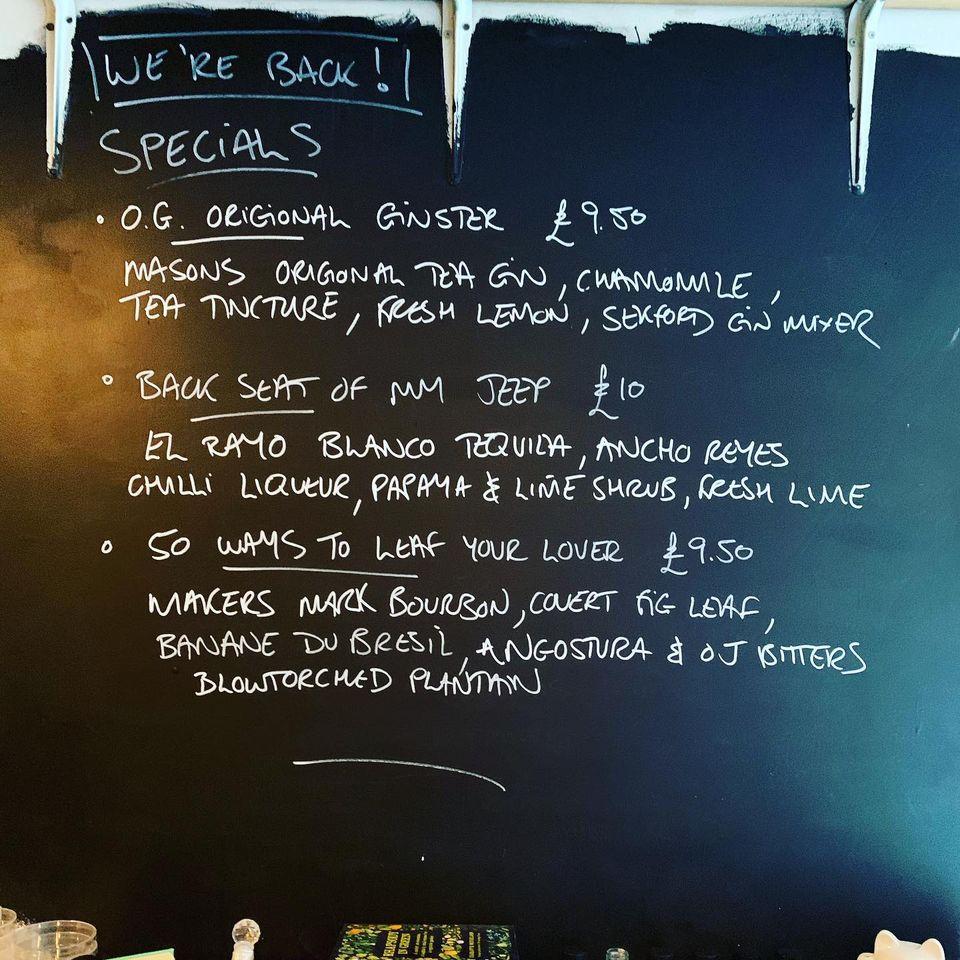 Menu at The Shrub and Shutter pub & bar, London