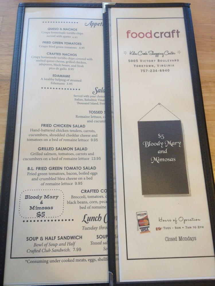 Menu at Food Craft restaurant, Newport News