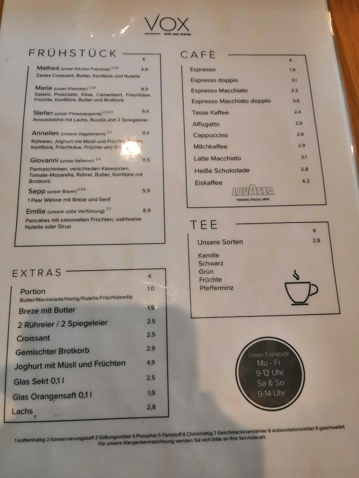 Speisekarte von VOX FOOD.CAFÈ.BAR, Kelheim