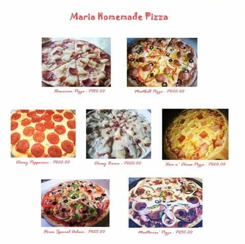 Menu at Maria Homemade Pizza pizzeria, Maria