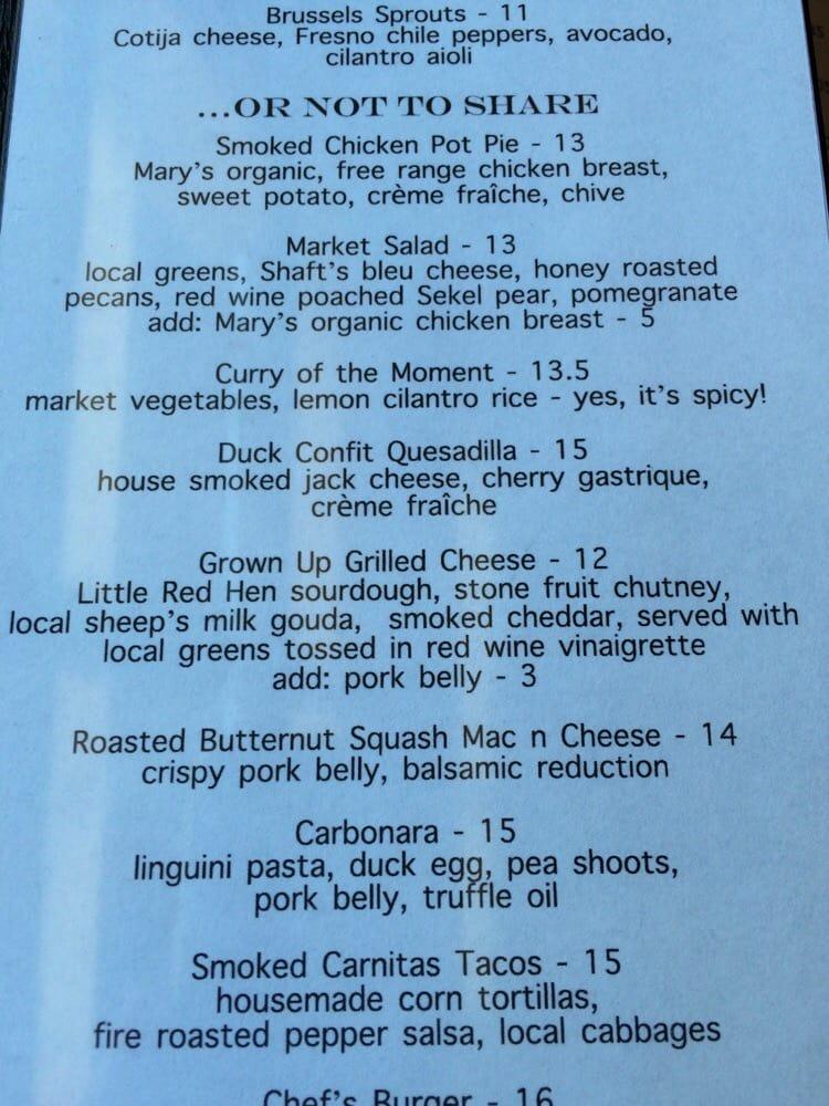 Menu at Mason Bar & Kitchen, Arroyo Grande