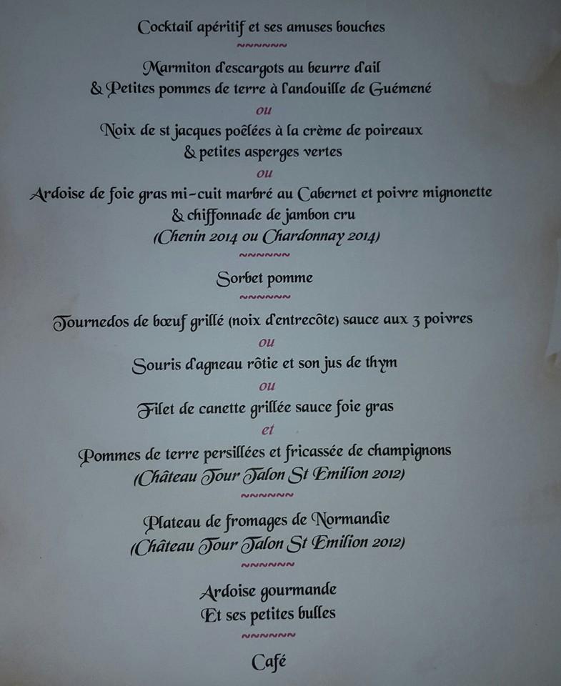 Menu au La Table de Juliette Restaurant Gastronomique Thiberville ...