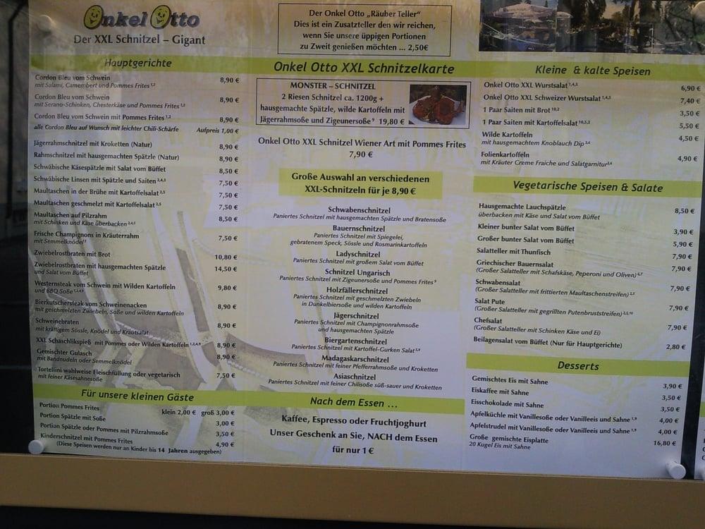 Speisekarte von Onkel Otto restaurant, Sindelfingen