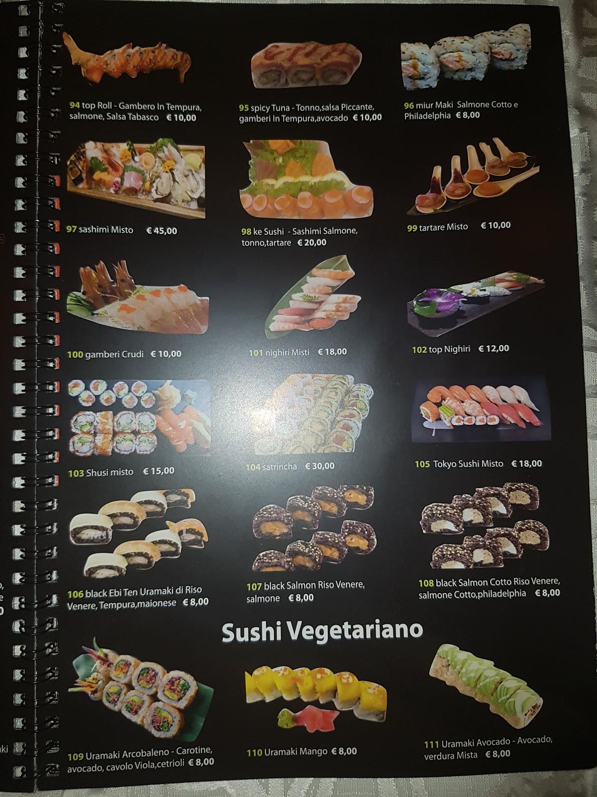 Menu da Tokyo Fusion Sushi ristorante, Rossano