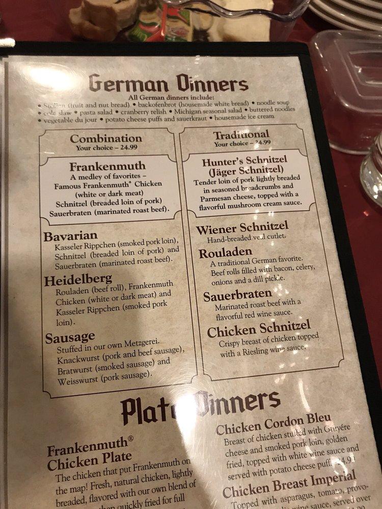 Menu at Bavarian Inn Restaurant, Frankenmuth, 713 S Main St Suite 1