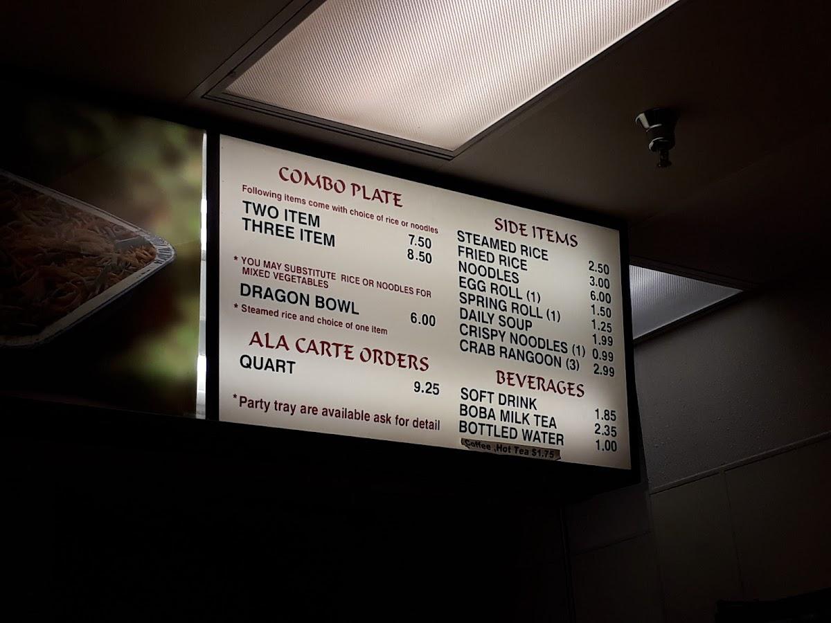 Menu at Dragon Express Chinese Cuisine restaurant, Gallup