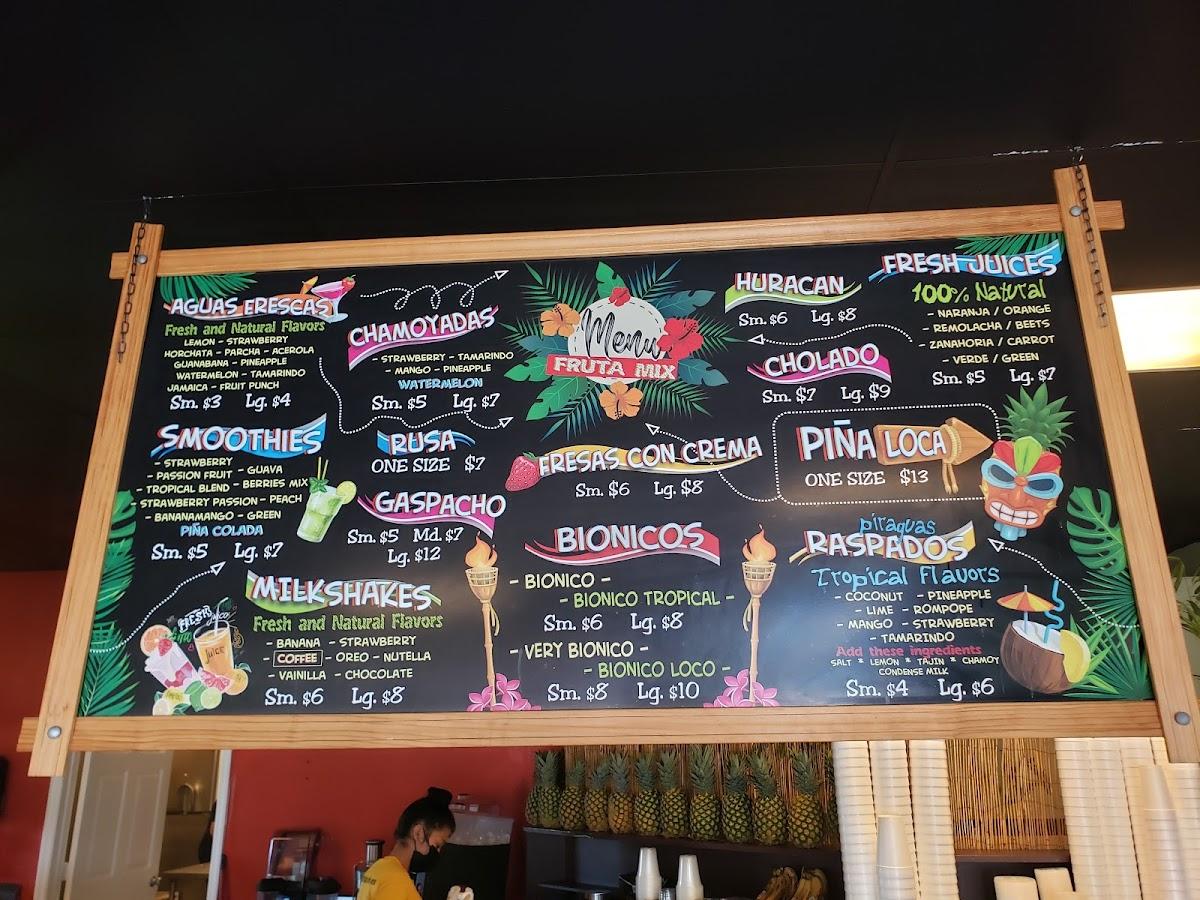 Menu at Fruta Mix pub & bar, Ocoee