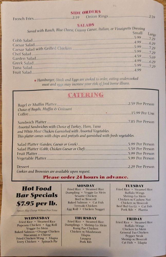 Menu at Cafe Right Angle, Fairfax