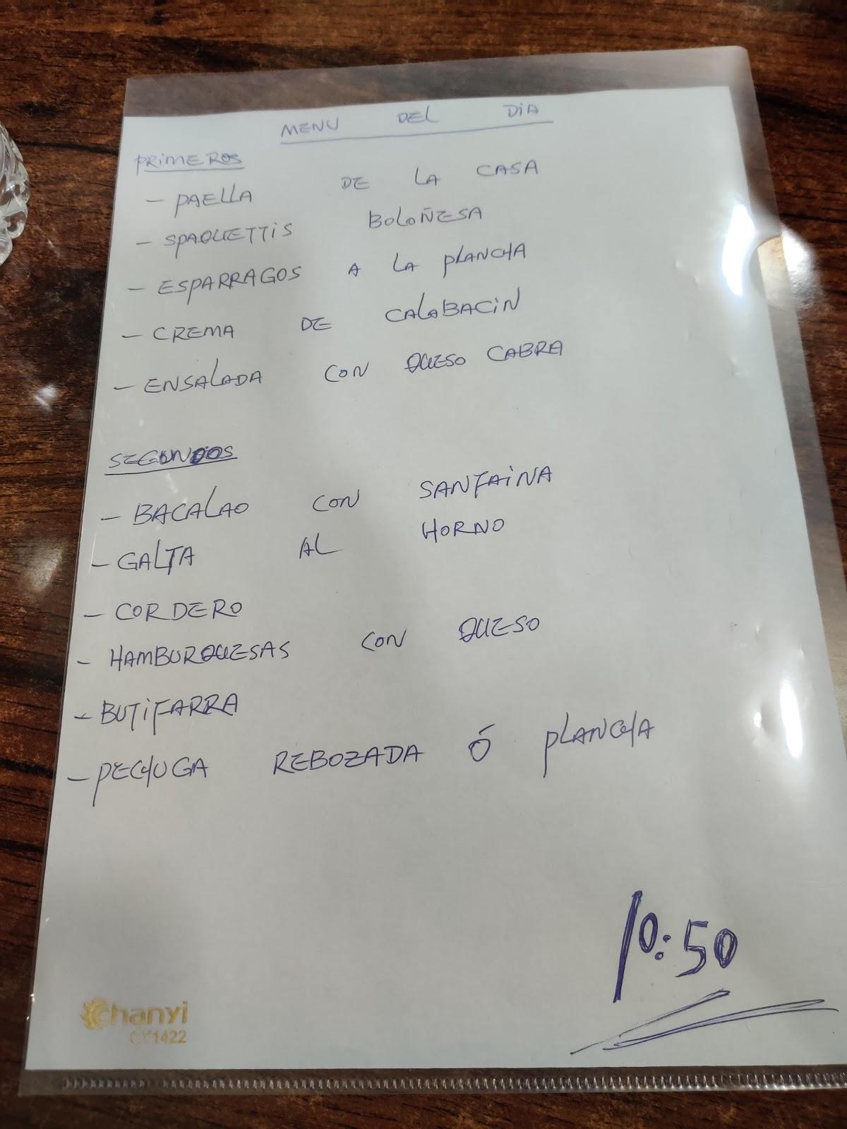 Menu at Zeppelin pub & bar, Barcelona
