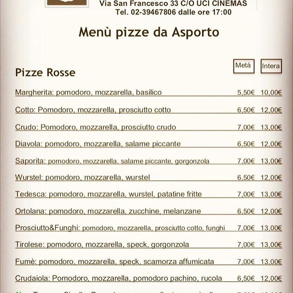 Menu at Industrial restaurant, Pioltello