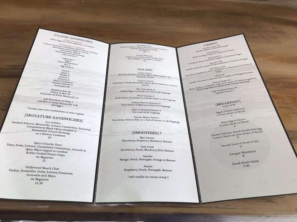 Menu at CAFE CLUB, Hollywood
