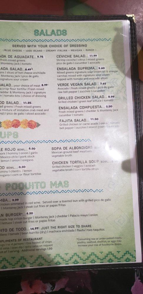 Menu at Casa Serrano Los Arteaga pub & bar, Lake Havasu City