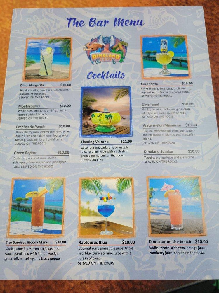 Menu at DinoLand Cafe, Myrtle Beach
