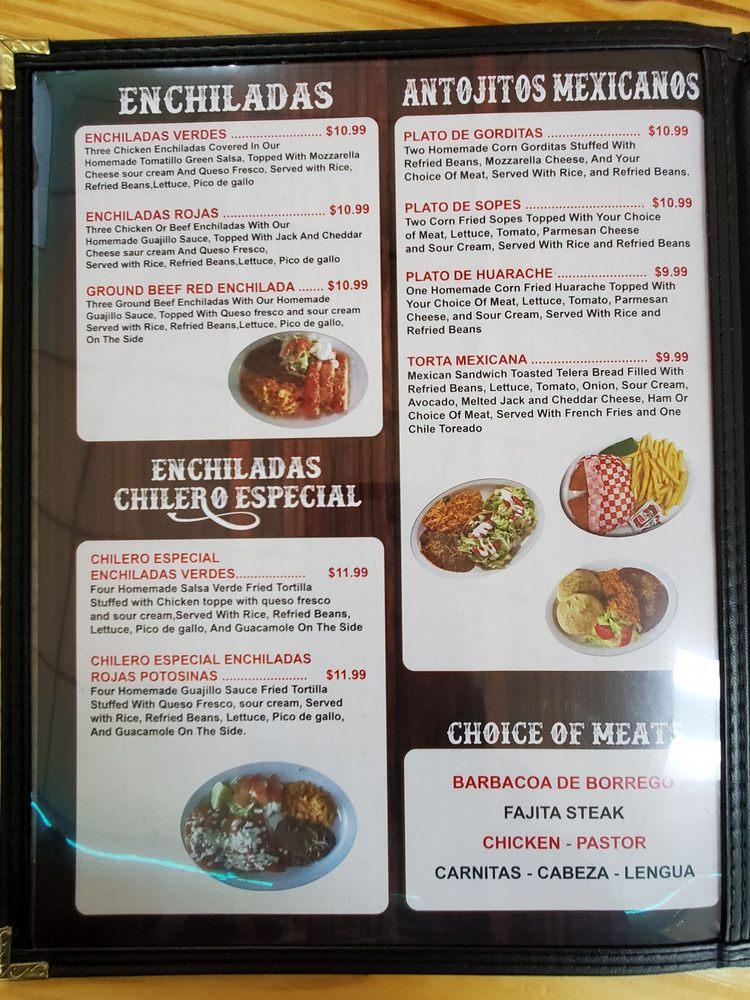 Menu at El Chilero Grill restaurant, Lewisville
