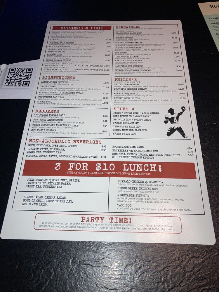 Menu at Hudson Grille pub & bar, Kennesaw, Cobb Pl Ln NW