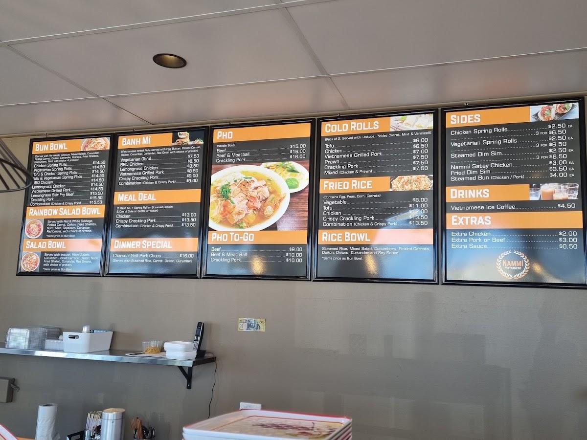 Menu at Nammi Vietnamese Richmond Village restaurant, Marleston