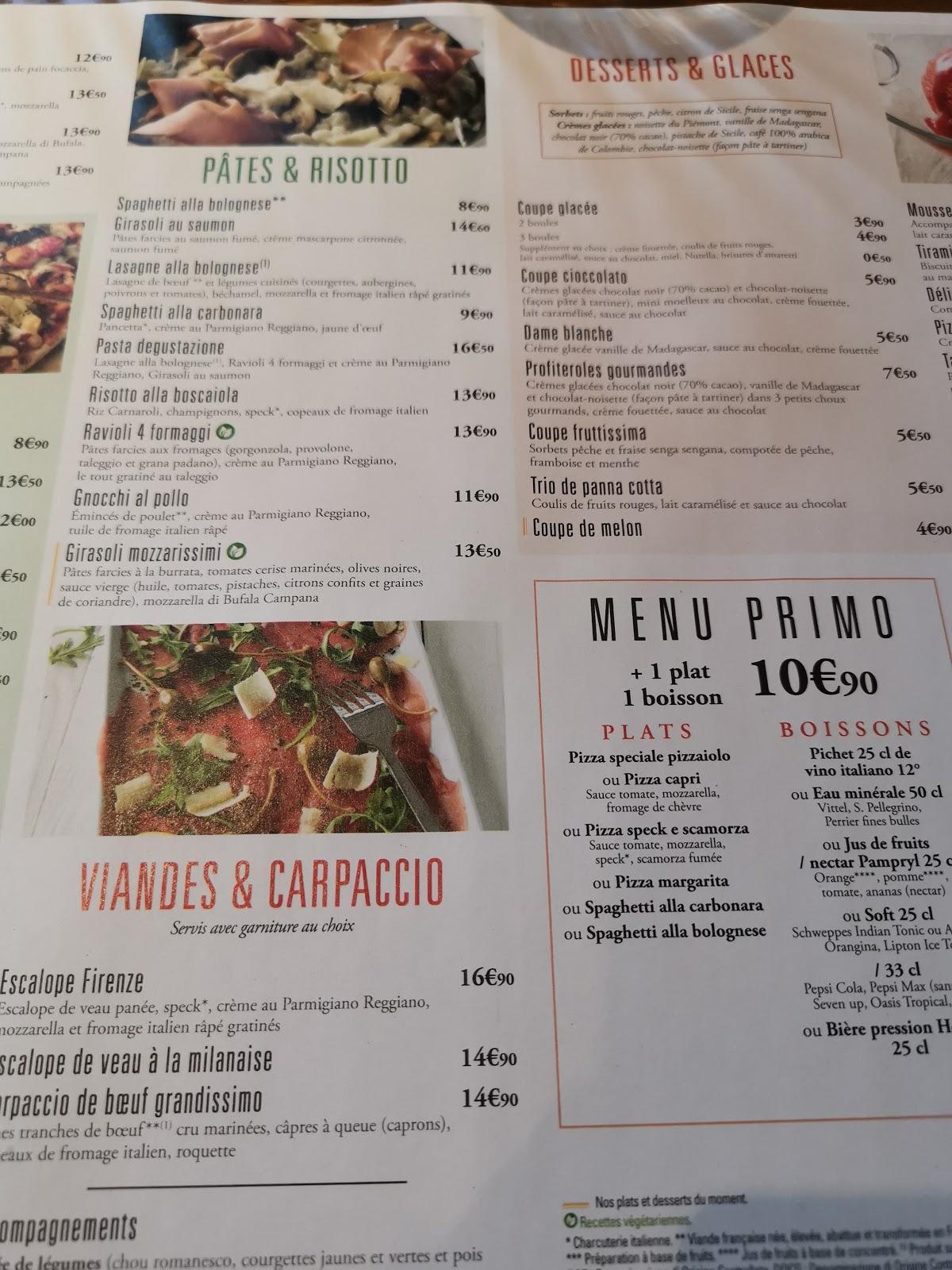 Menu at Del Arte pizzeria, Dijon, ZAC