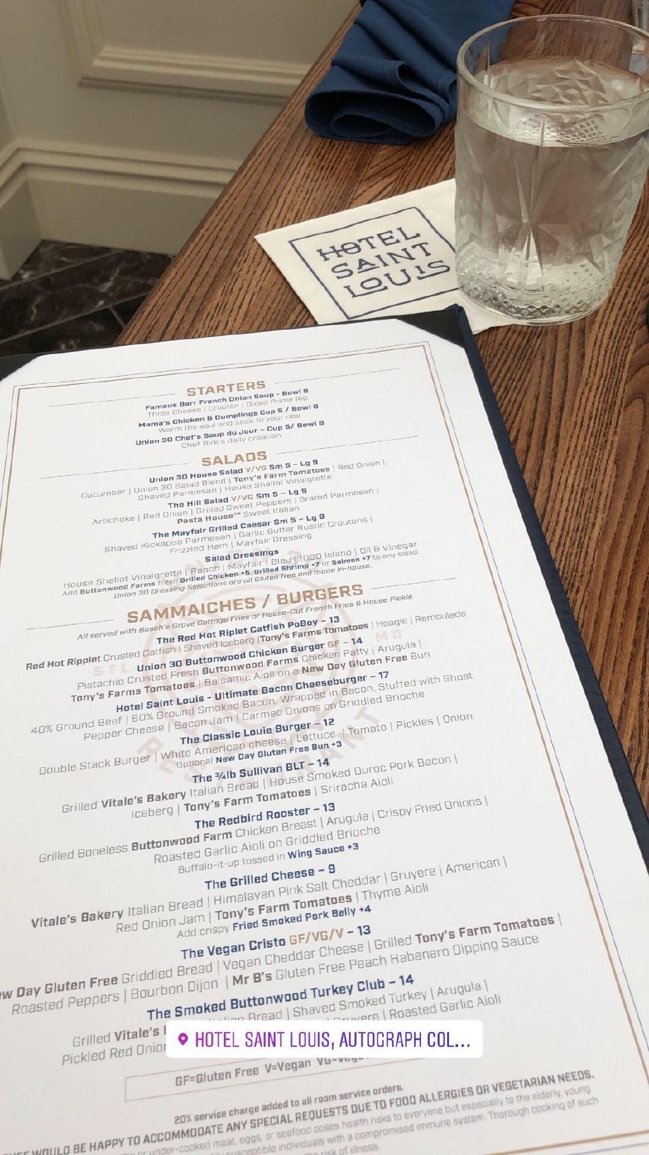 Menu at Union 30 pub & bar, St. Louis
