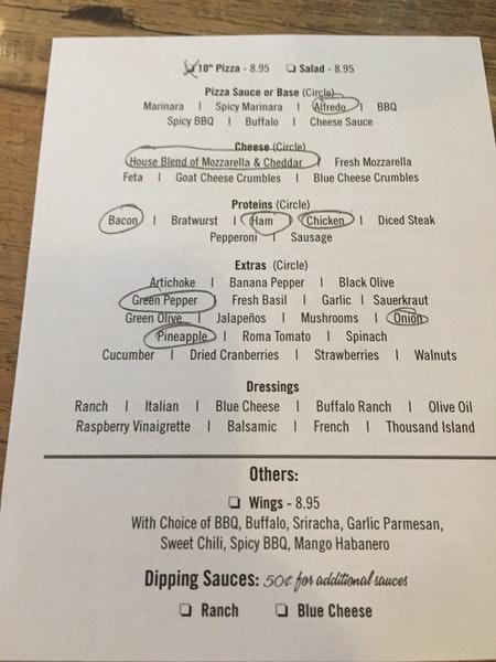 Menu at Urban Pie pub & bar, Cedar Falls