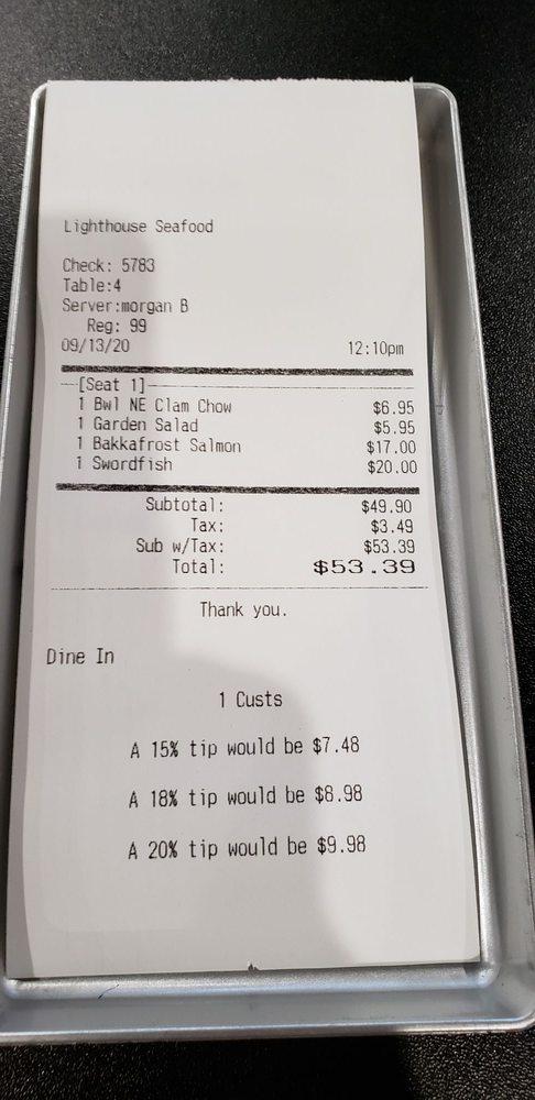 Menu at Lighthouse Seafood Market & Cafe, Lake Mary, 101 N Country Club Rd